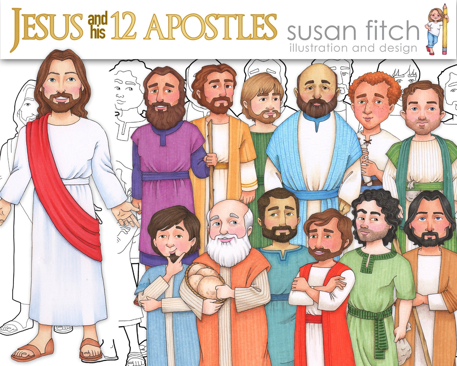 Jesucristo y sus 12 apóstoles, imágenes prediseñadas y páginas para ...