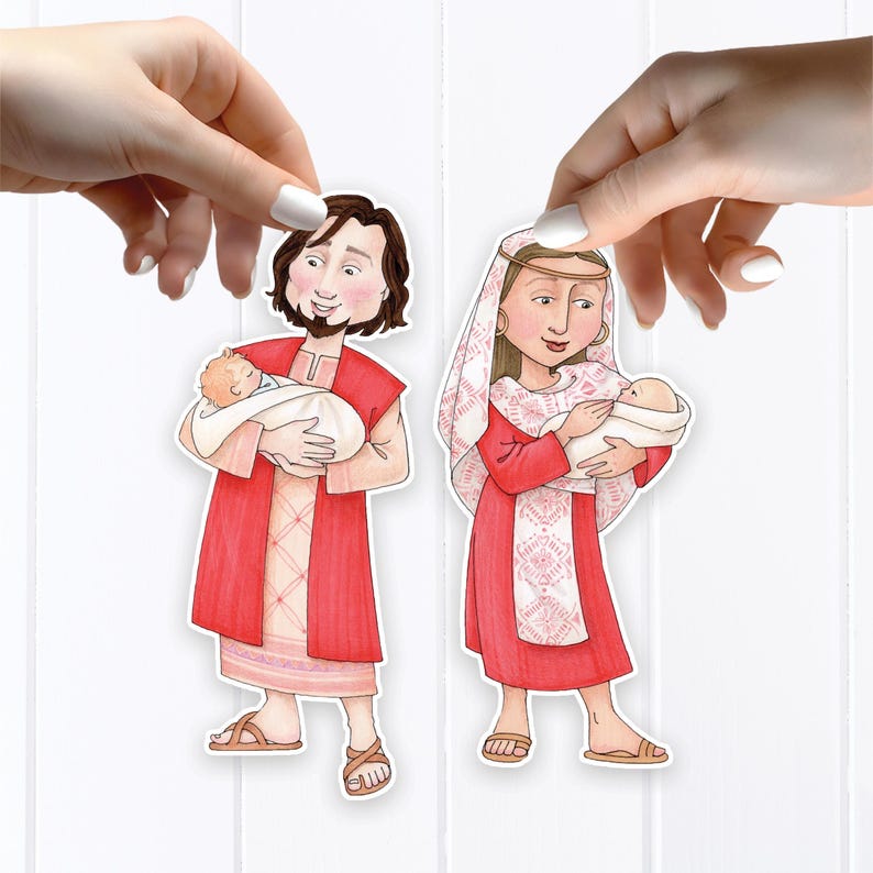 Isaac, Rebekah, Jacob & Esau Baby Figures Printable - Etsy
