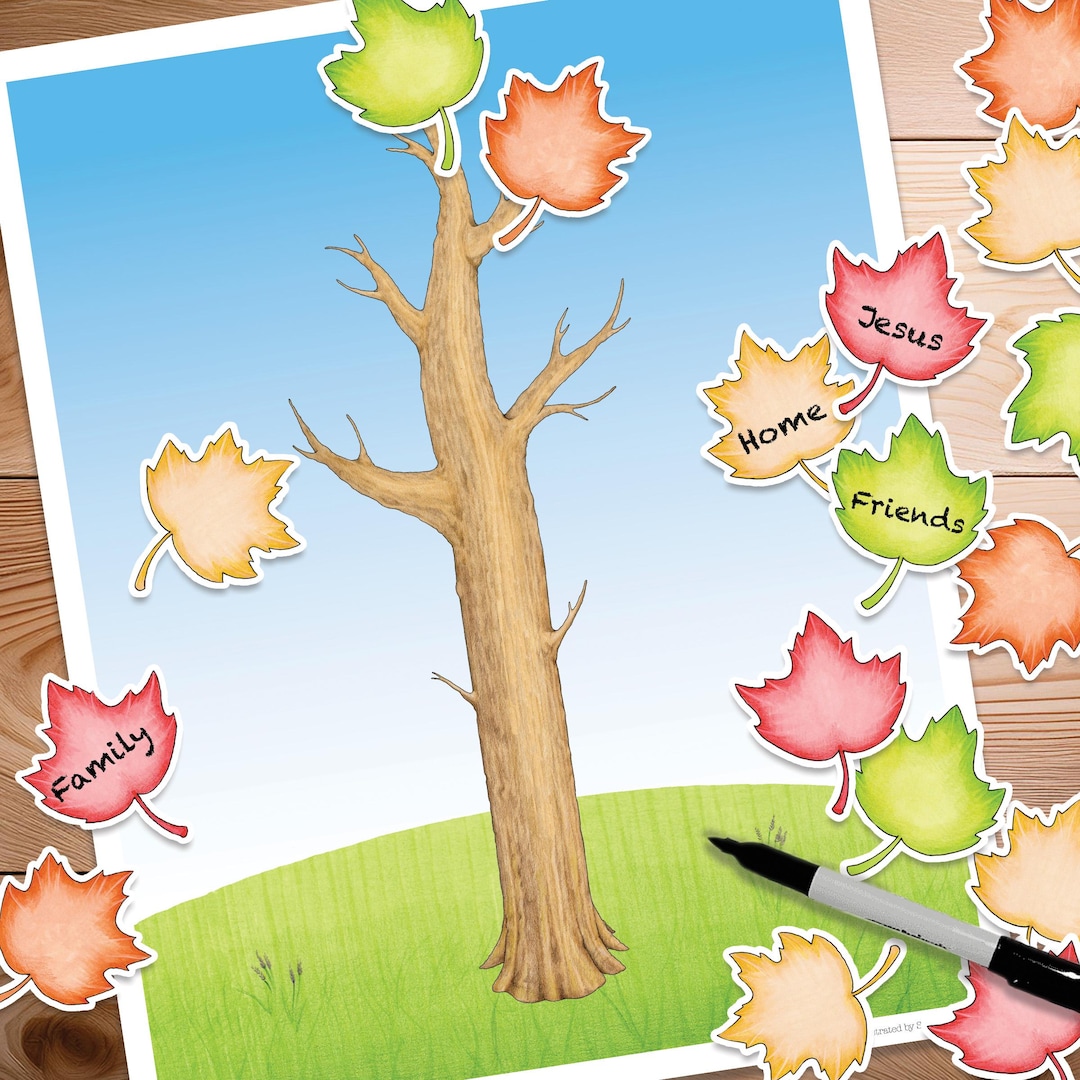 Thankful Tree Printable | Thanksgiving Gratitude Activity for Families ...