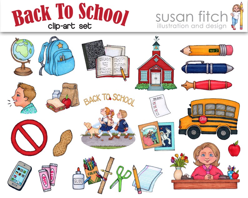 Back to School Clip Art Set - Etsy