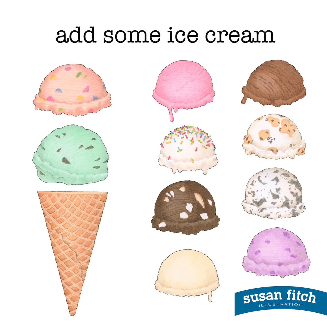 ICE CREAM PARTY , Build-an-ice Cream Graphics Set - Etsy
