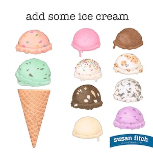 ICE CREAM PARTY , Build-an-ice Cream Graphics Set - Etsy