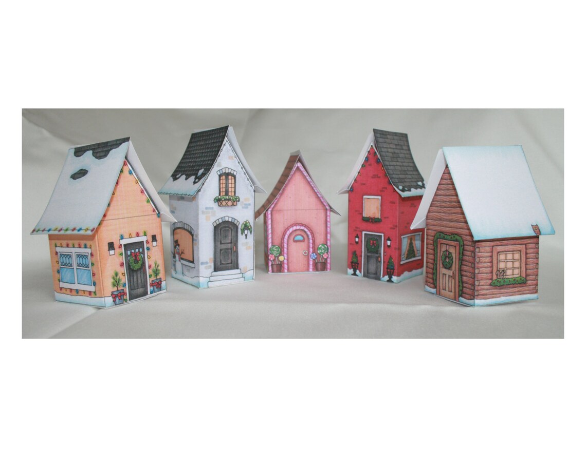 PAPER CHRISTMAS HOUSES - Etsy