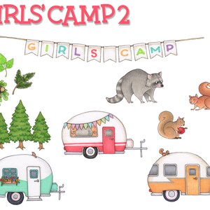 Girls' Camp 2 Digital Clip Art Set - Etsy