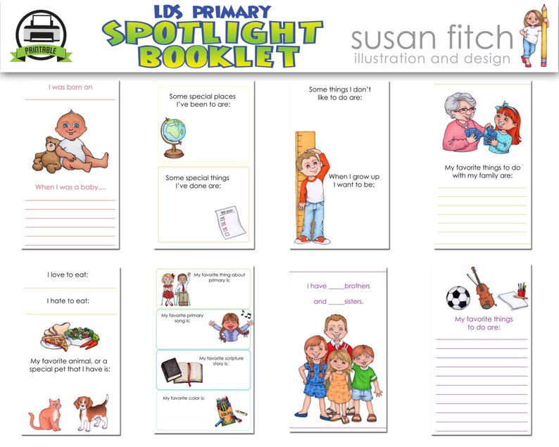 LDS Primary Spotlight Booklet - Etsy