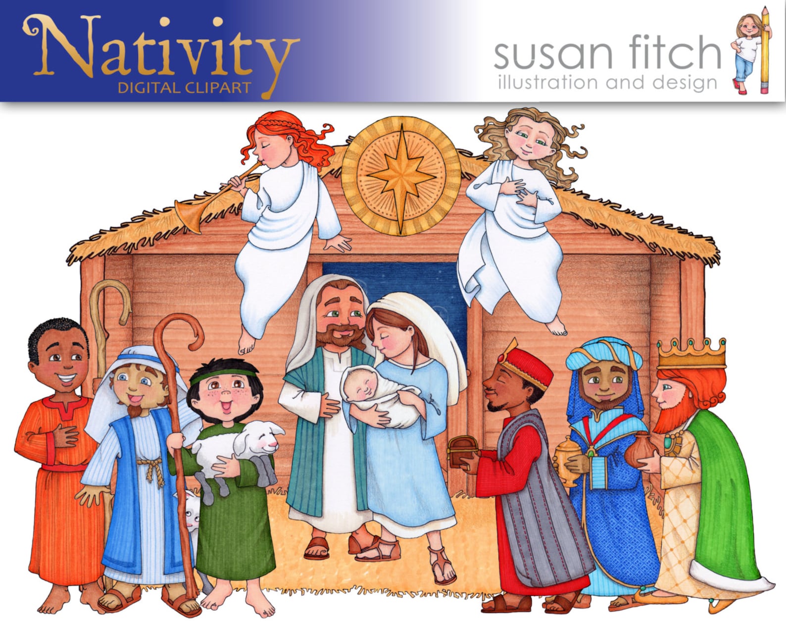 Christmas Nativity Digital Clipart Set - Etsy