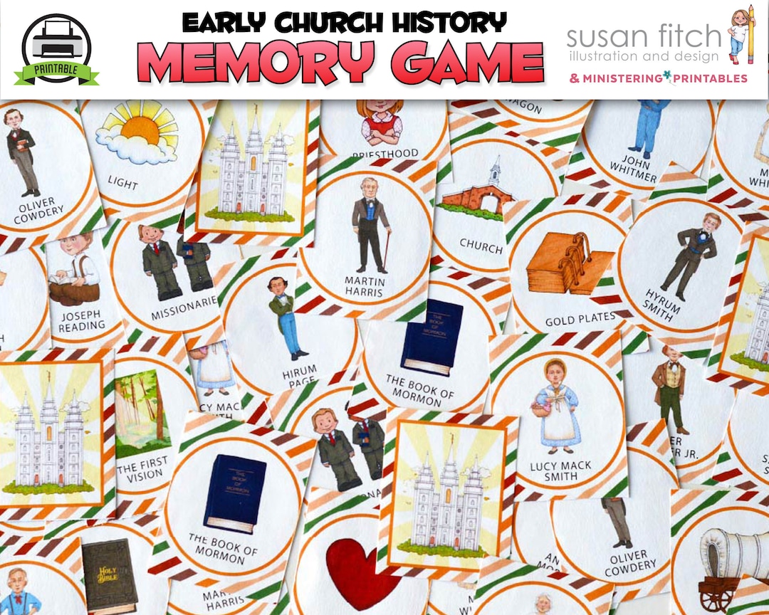 LDS Church History Printable MEMORY GAME - Etsy