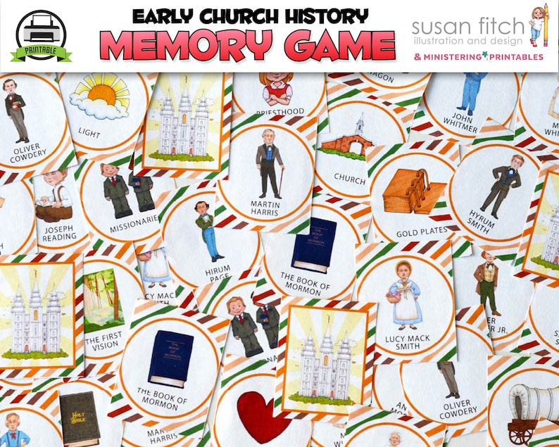 LDS Church History Printable MEMORY GAME - Etsy