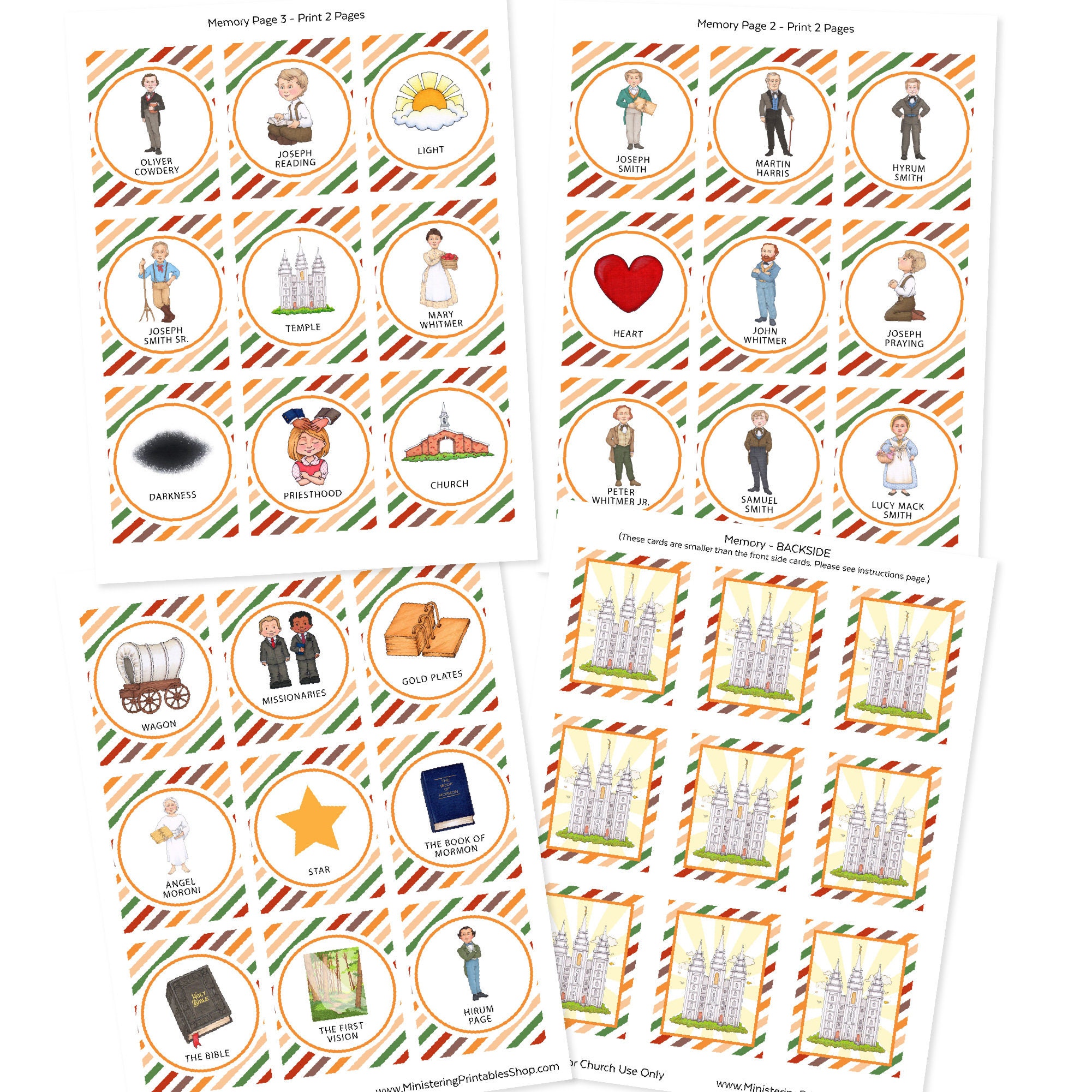 LDS Church History Printable MEMORY GAME - Etsy UK