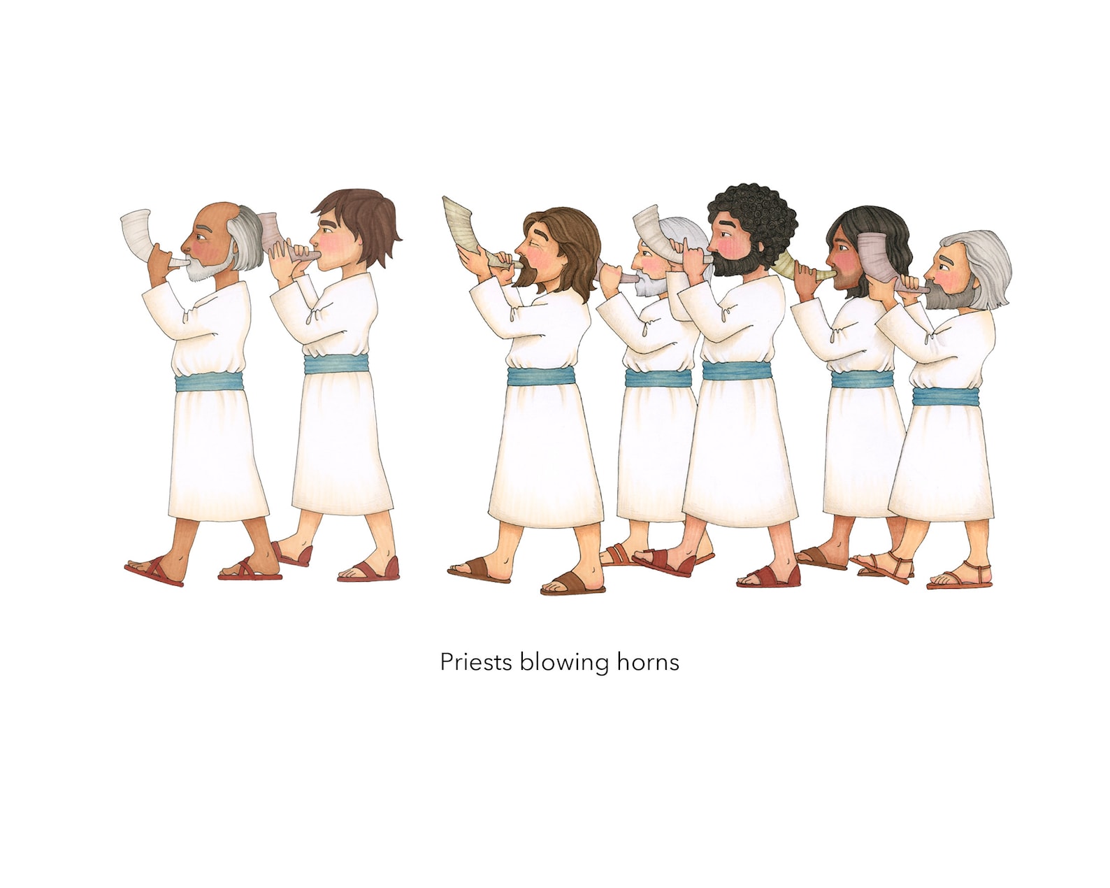 Joshua and the Walls of Jericho Clip Art Set - Etsy