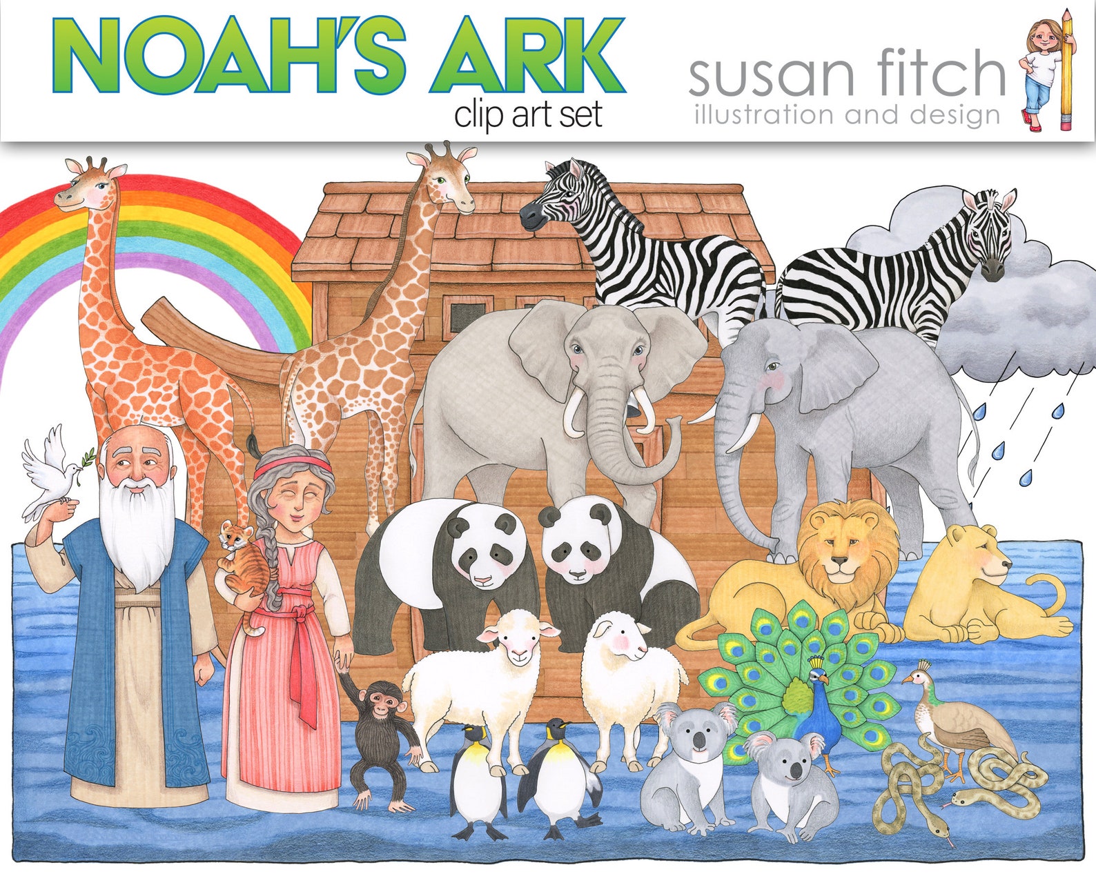 Noah's Ark Digital Clip Art Set | Etsy