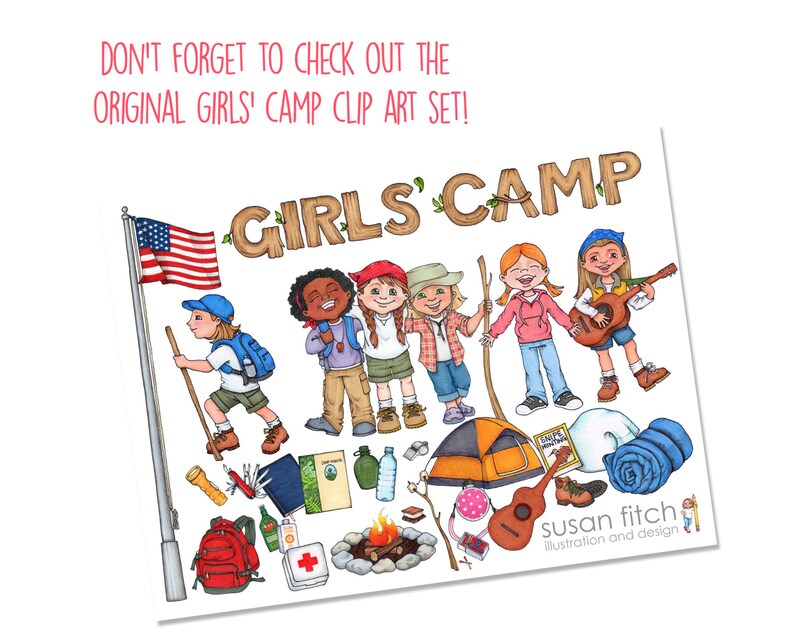 Girls' Camp 2 Digital Clip Art Set - Etsy