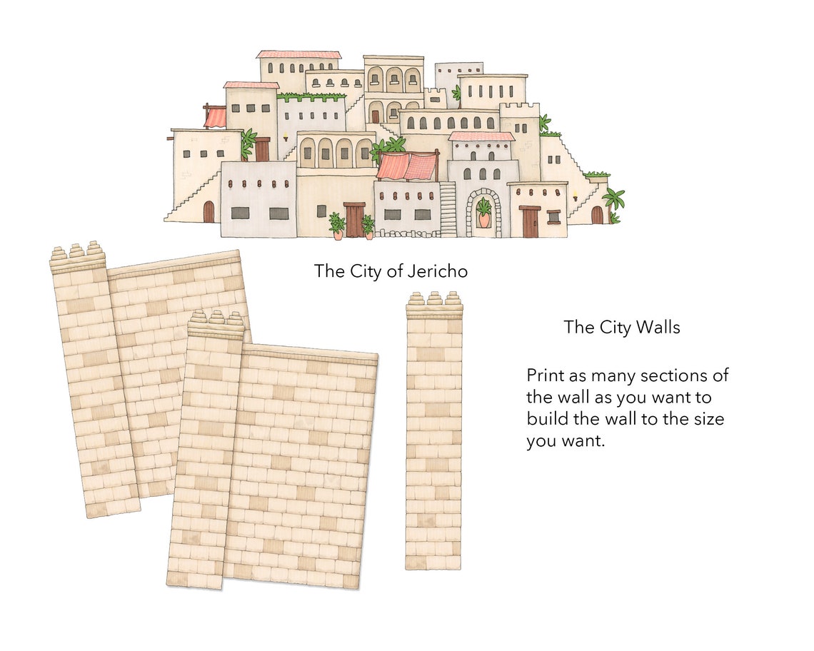 Joshua and the Walls of Jericho Clip Art Set - Etsy