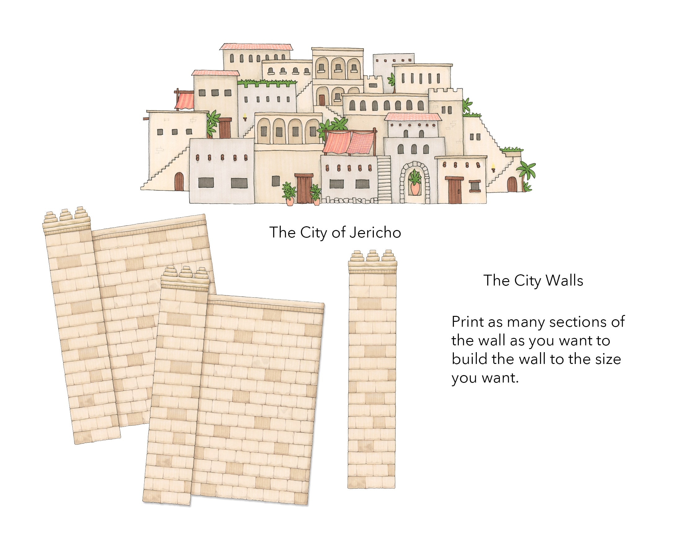 Joshua and the Walls of Jericho Clip Art Set - Etsy