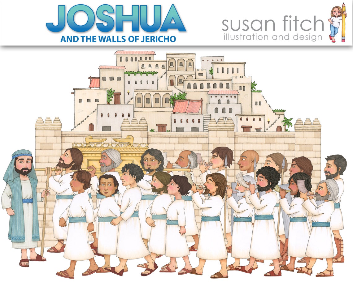 Joshua and the Walls of Jericho Clip Art Set - Etsy