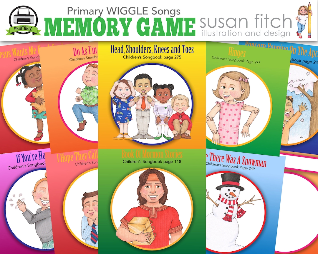 LDS Primary Wiggle Songs Memory Game - Etsy