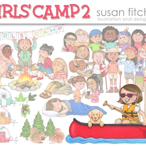 Girls' Camp 2 Digital Clip Art Set - Etsy