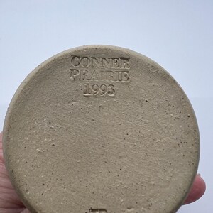 Vintage Conner Prairie Pottery Blue Sponge Ware Ink Well Miniature Vase ...