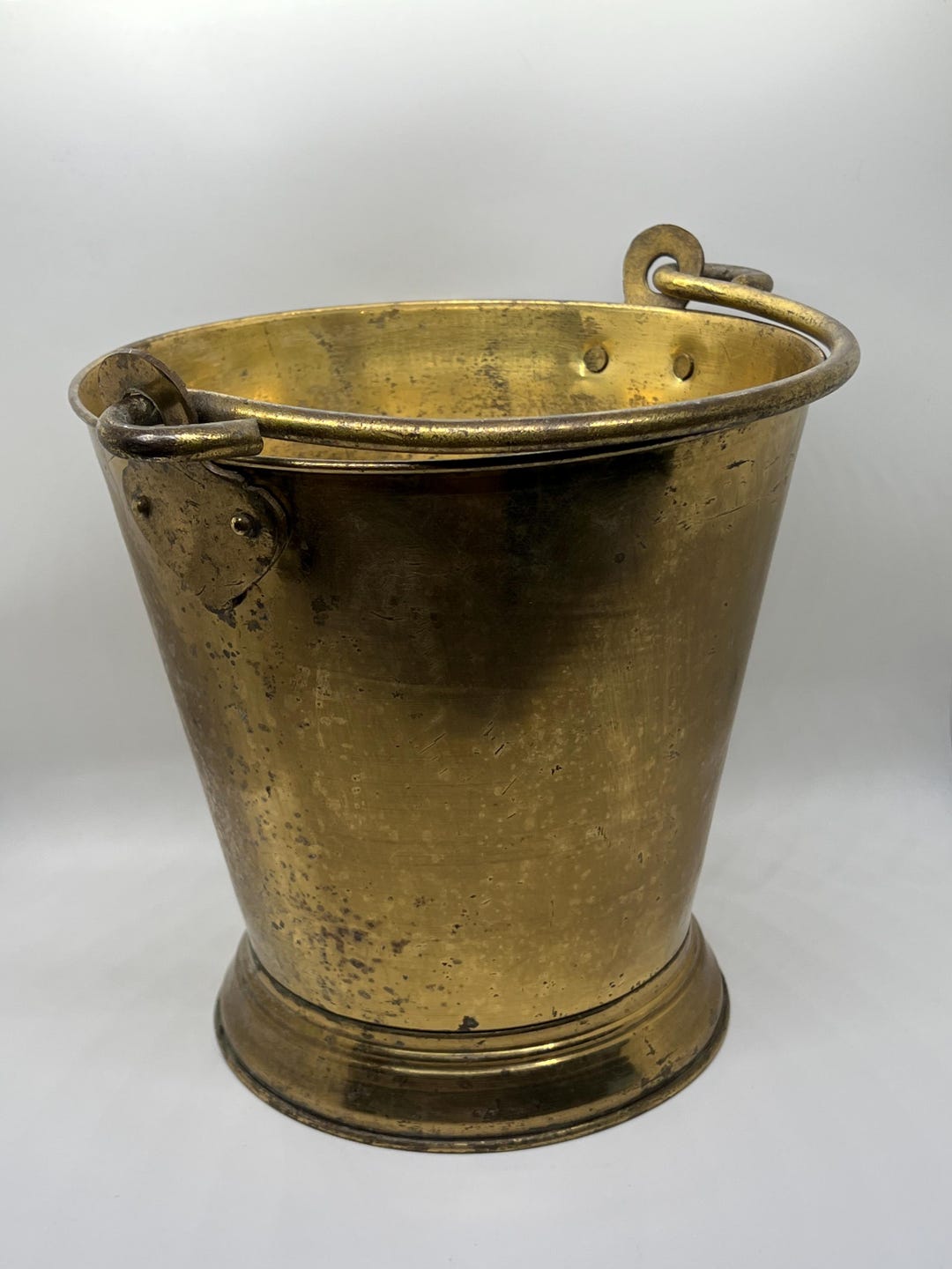 Vintage Solid Brass Bucket Fireman Brass Pail With Handle Planter - Etsy