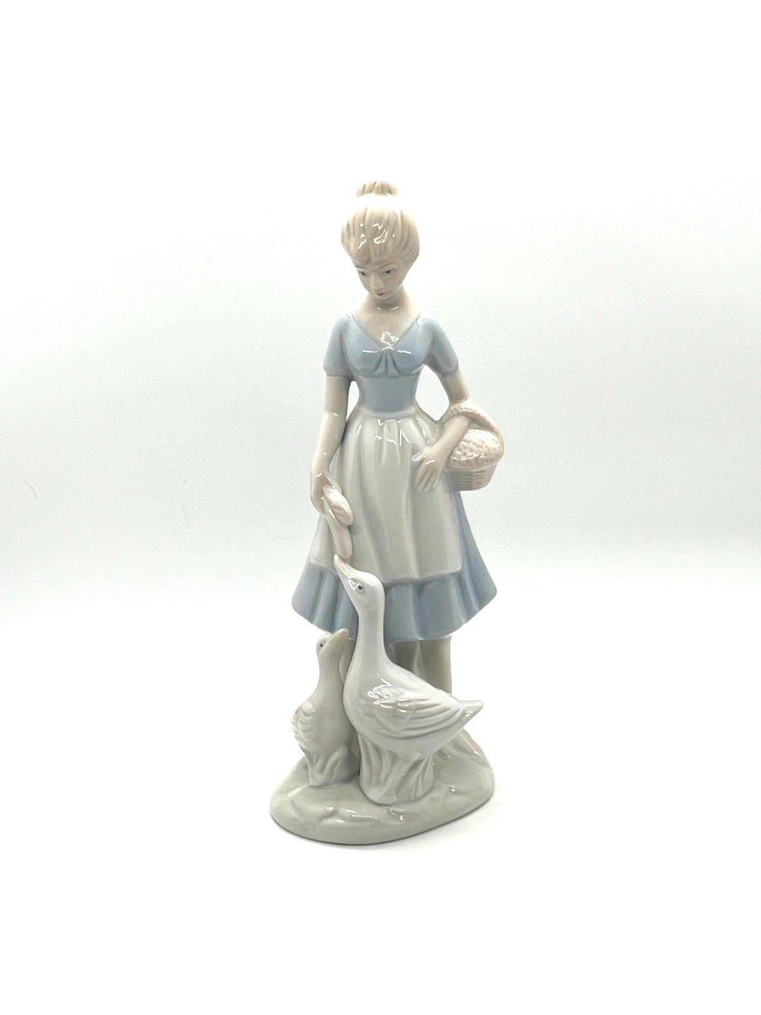 Vintage Ceramic Figurine Glazed Simson Giftware Lady With Blue Dress ...