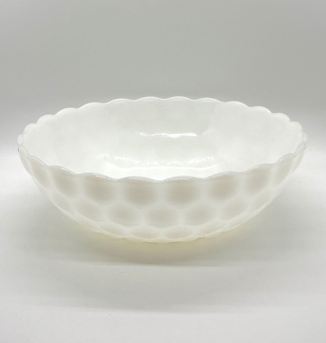 Vintage Milk Glass Anchor Hocking Bubble Pattern Serving Bowl - Etsy