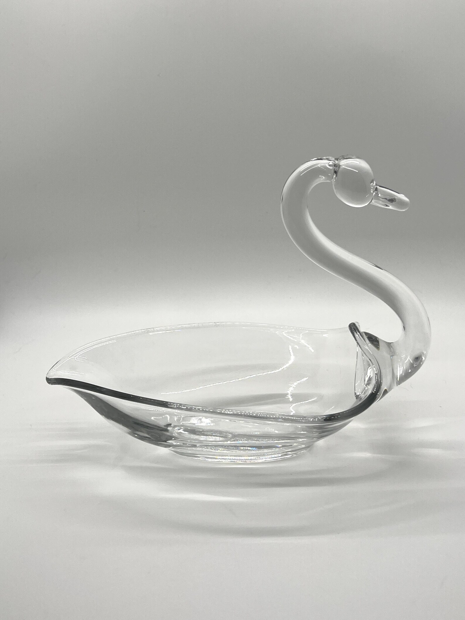 Vintage Duncan and Miller Swan Tiffin Art Glass Swan Vintage Swan Nut ...