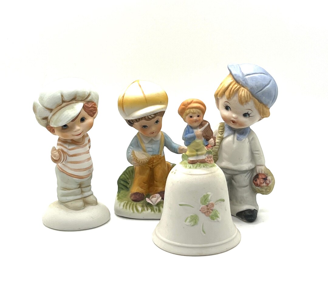 Vintage Homco Little Boy Figurine Collection Bell Holly Hobbie and ...