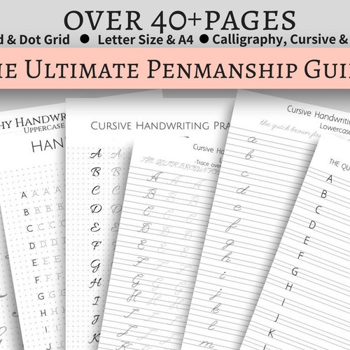 Cursive Handwriting Practice on Lined Paper Letter Size and - Etsy