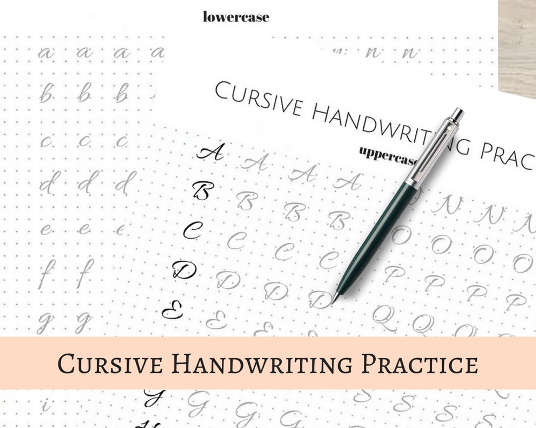 Cursive Handwriting Practice Sheets, 5mm Dot Grid for Bullet Journal ...