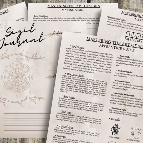 Sigils Guide Grimoire Printable Book of Shadows Printable - Etsy