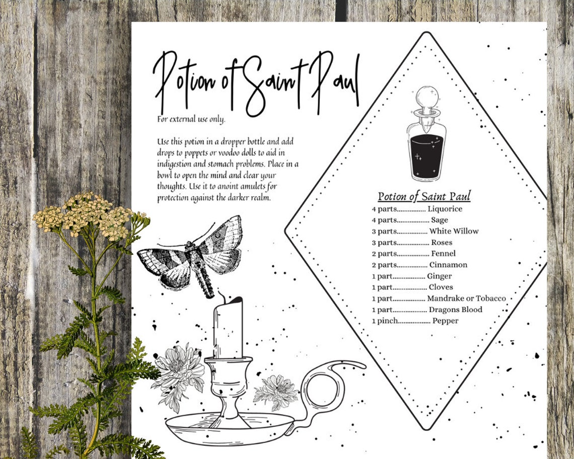 Vol. 1 Potions- Grimoire Printable, Book of Shadows Printable, Zodiac ...
