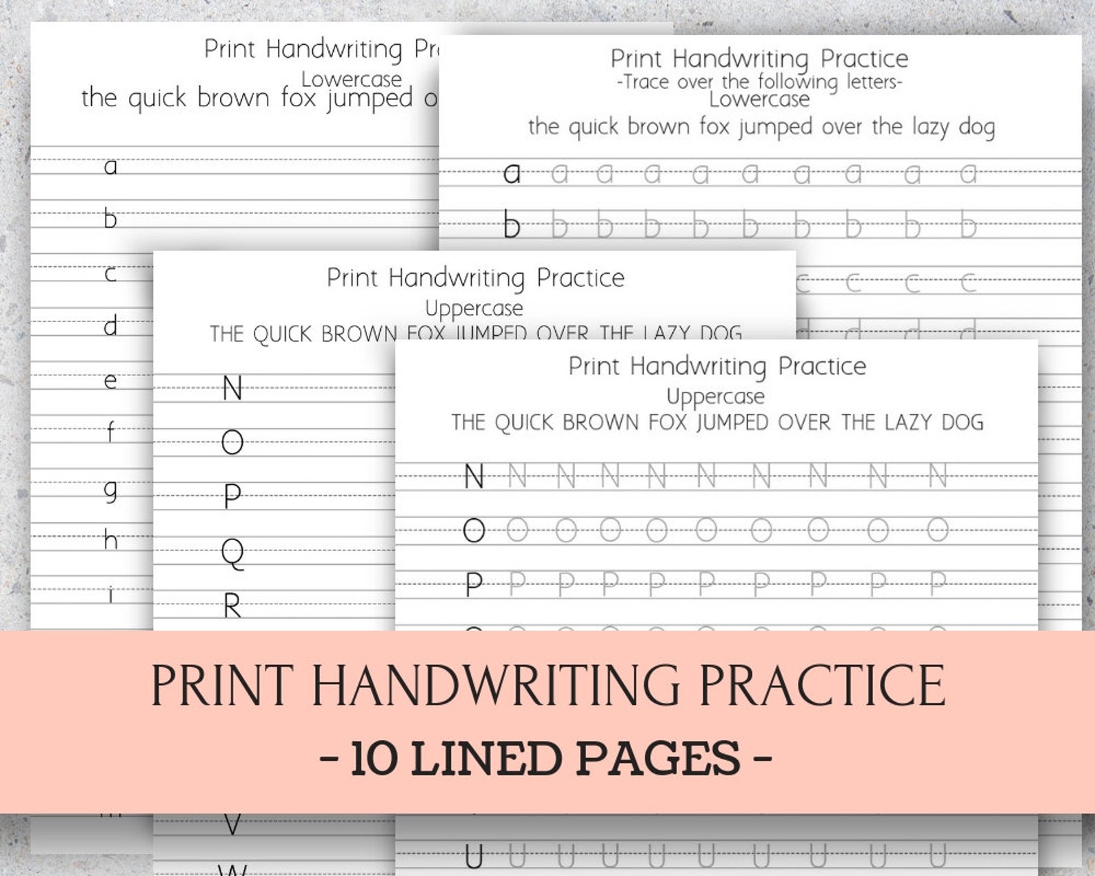 Print Handwriting Practice on Lined Paper Letter Size and A4 | Etsy