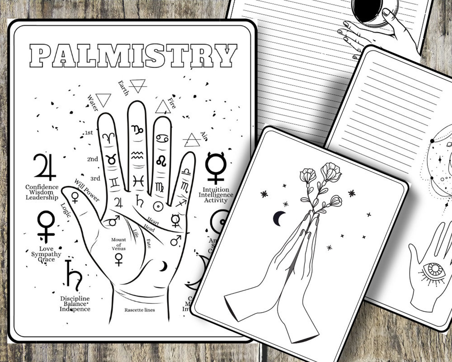 Grimoire Coloring Journal Grimoire Printable Book of Shadows | Etsy