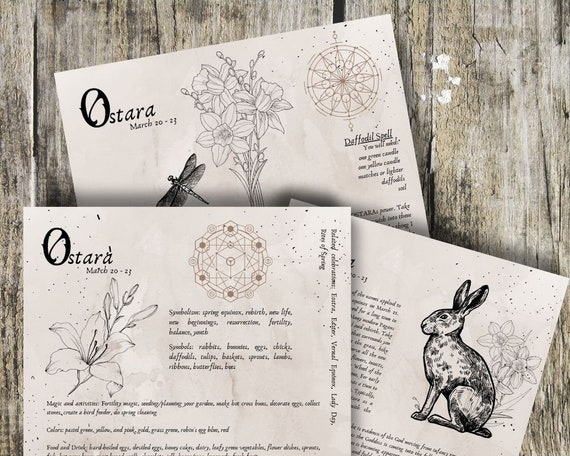 Ostara Grimoire Printable Book of Shadows Printable Pagan | Etsy