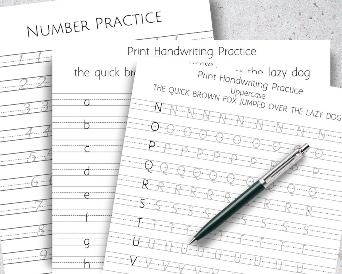 Print Handwriting Practice on Lined Paper Letter Size and A4 | Etsy