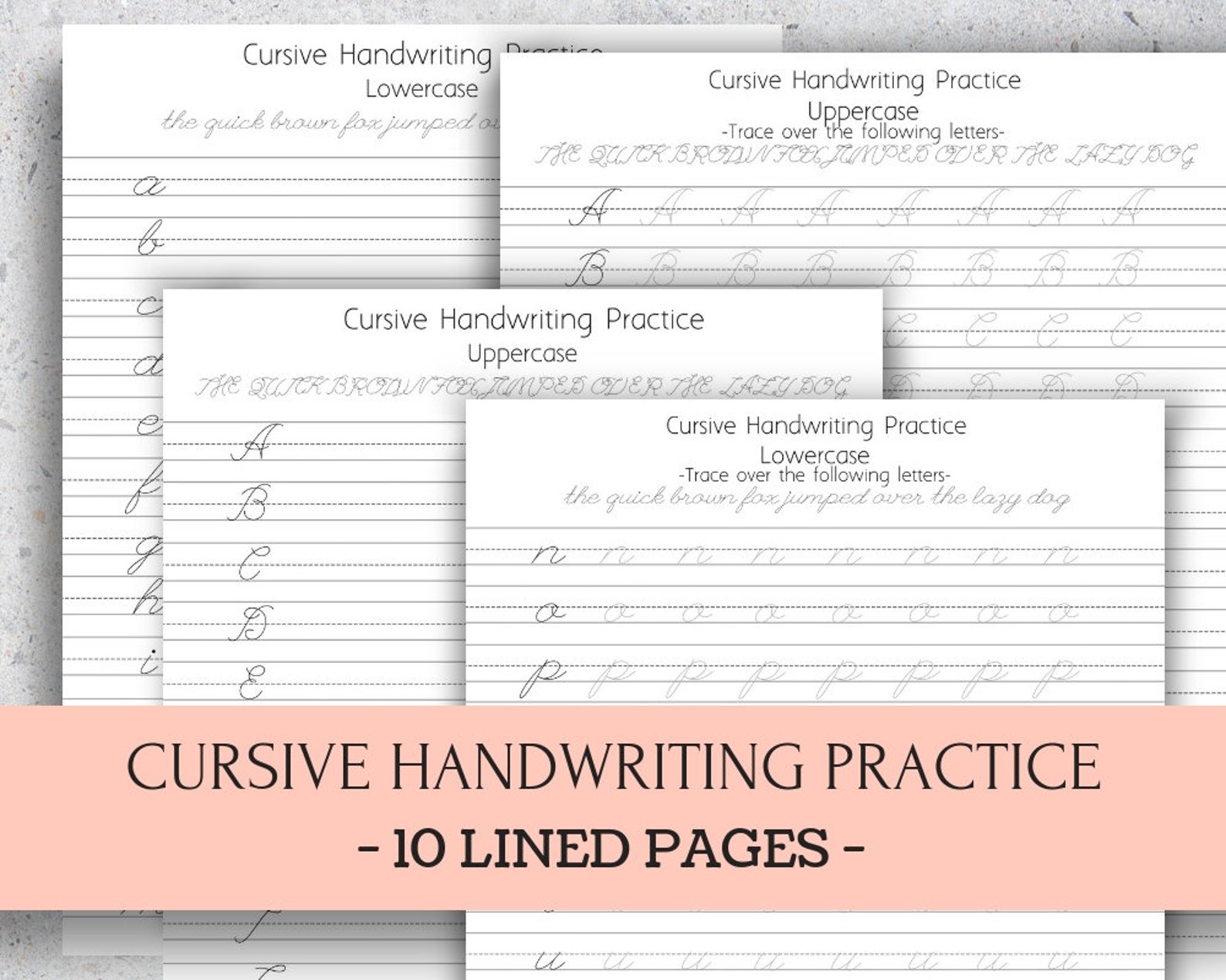 Cursive Handwriting Practice on Lined Paper, Letter Size and A4 - Etsy