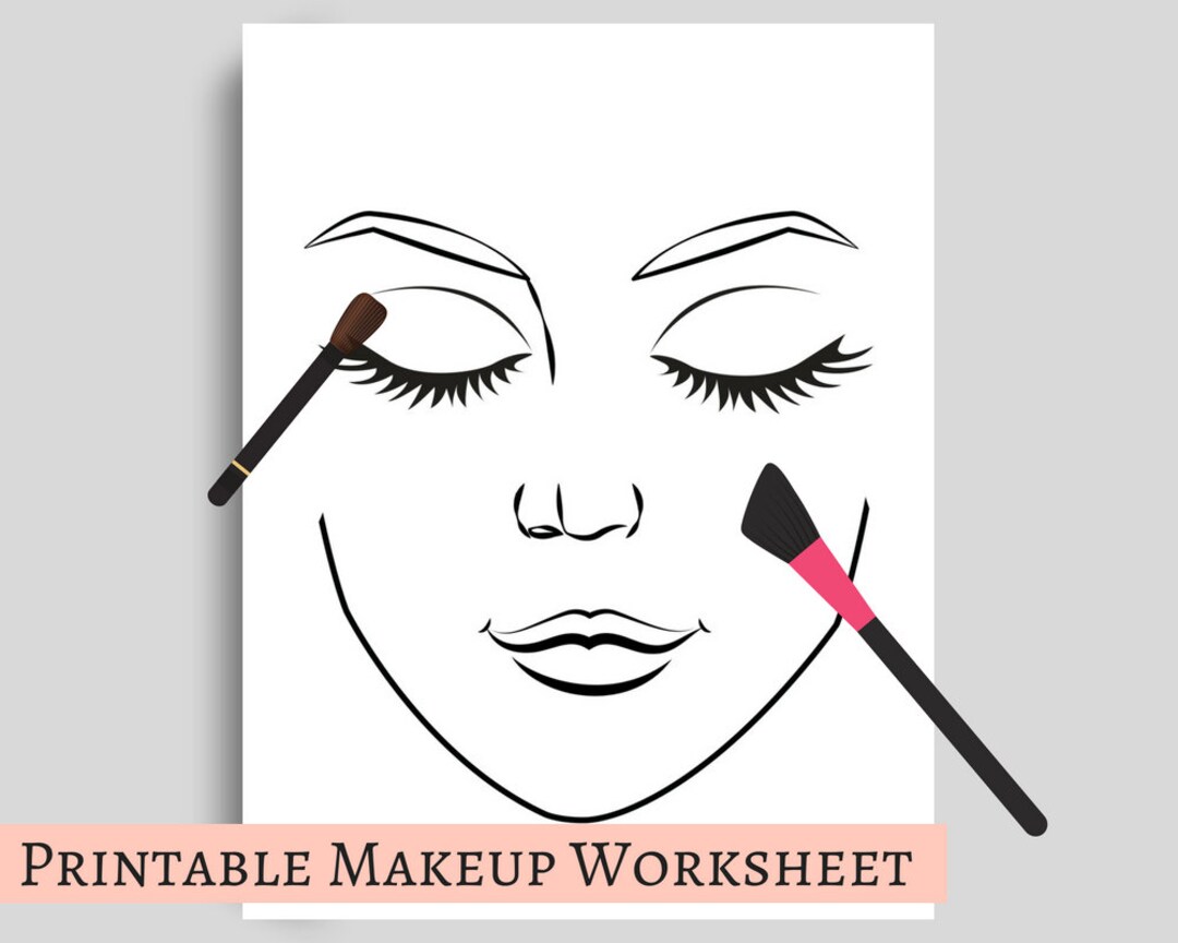 Makeup Template Worksheet for Portfolios or Hobby Printable Page - Letter Size and A4 - Etsy