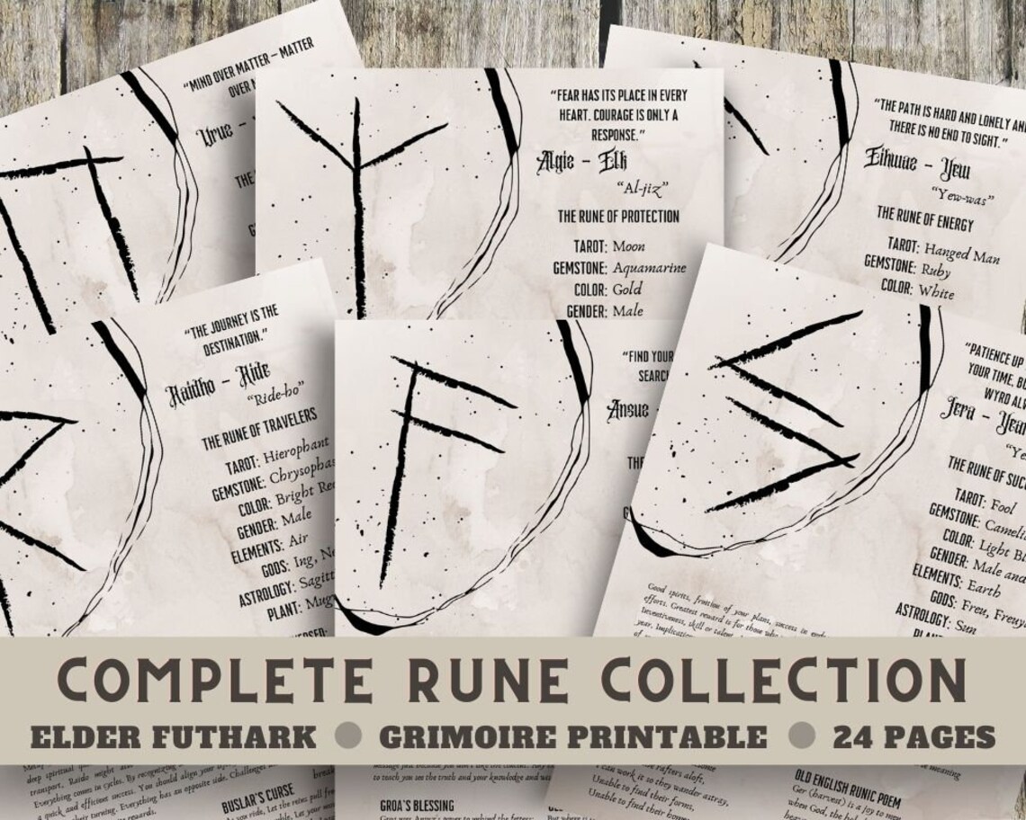 Complete Rune Collection- Grimoire Printable, Book of Shadows Printable ...