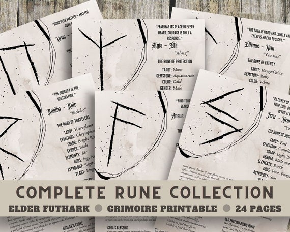 Complete Rune Collection Grimoire Printable Book of Shadows - Etsy