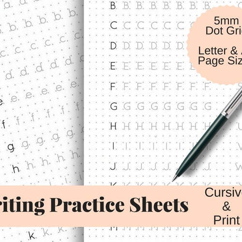 Print Handwriting Practice Sheets 5mm Dot Grid for Bullet - Etsy