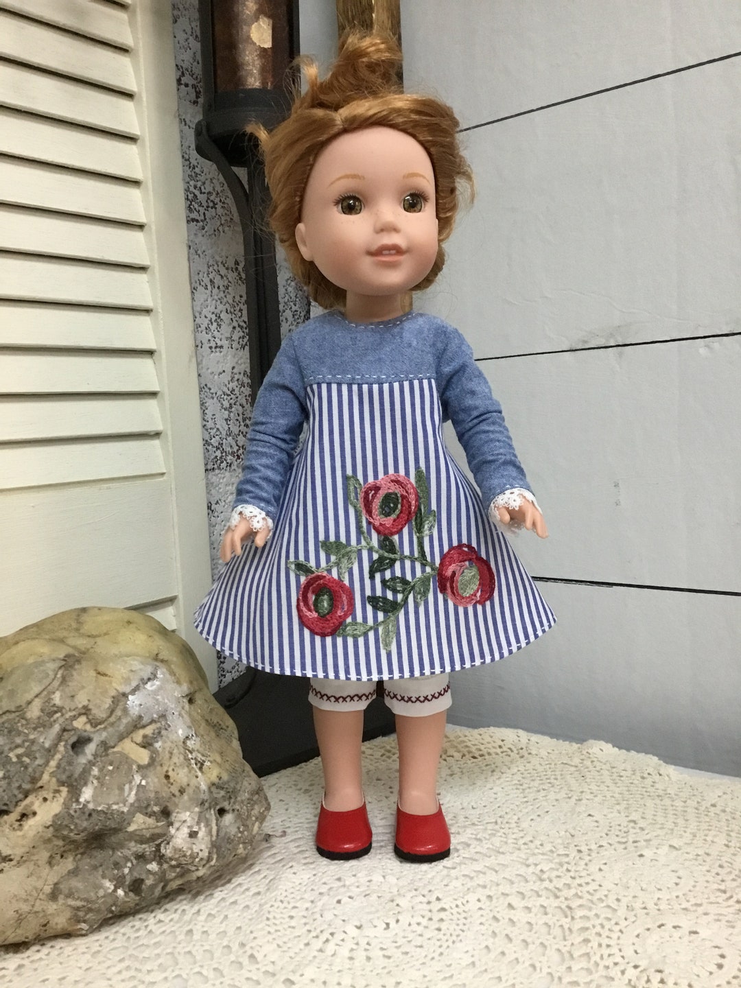 14.5” Wellie Wishers and 15” Ruby Red.......denim and Roses - Etsy