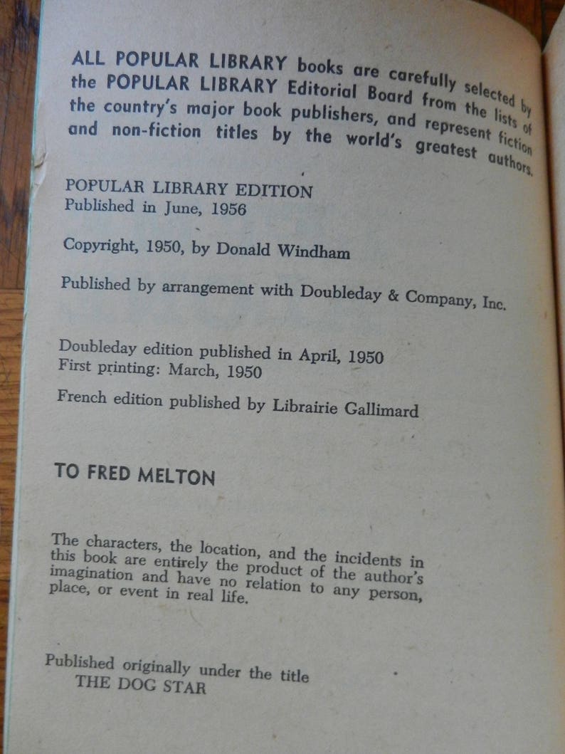 Vintage 50's Let Me Alone (the Dog Star) by Donald Windham Paperback ...