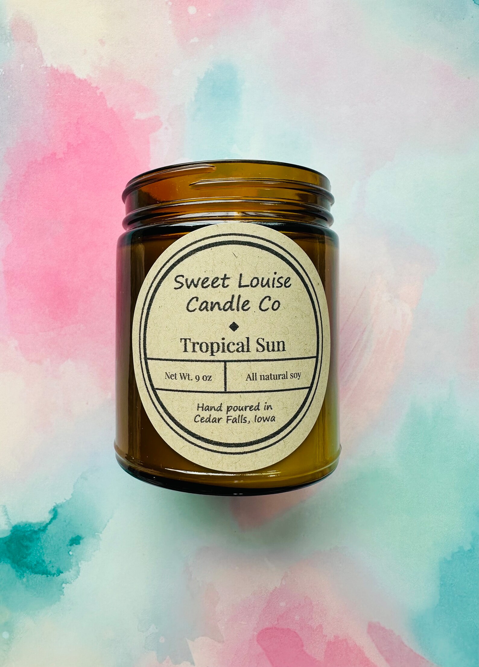 Homemade Soy Candles - Hand Poured - Scented Candles - Amber Glass Jar ...