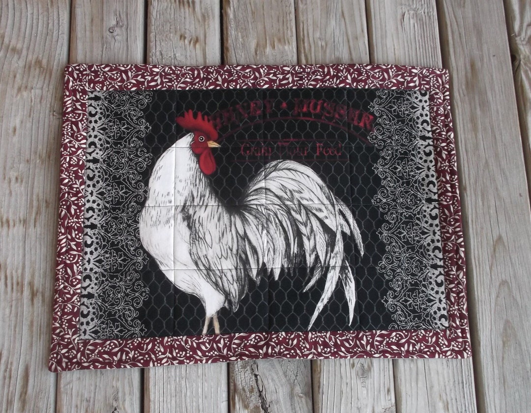 French Country Farm Placemats, Cotton Quilted Placemats, Country Chic ...