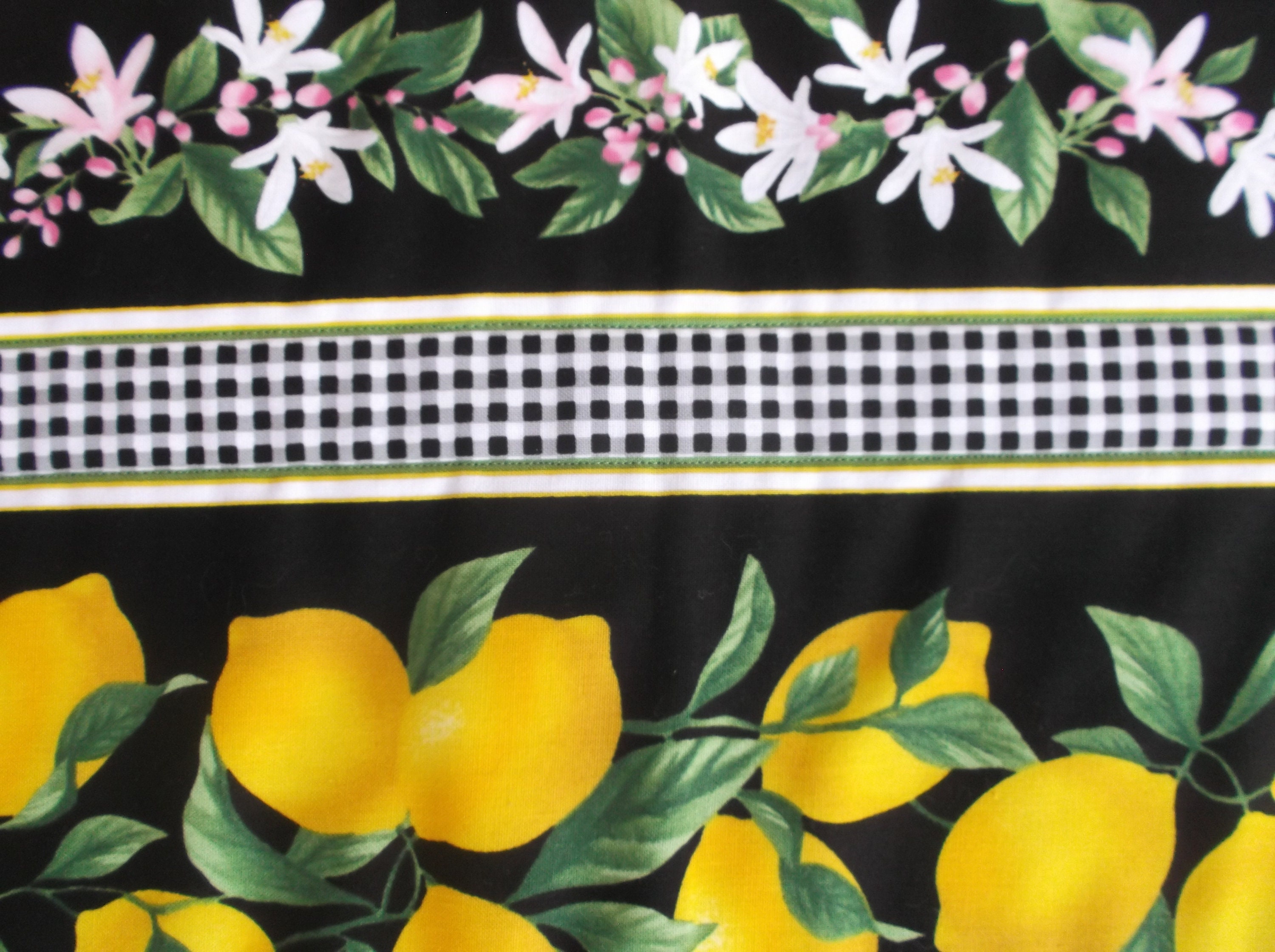 Lemon Striped Table Runner, Yellow Fruit Table Topper, Lemon Kitchen ...