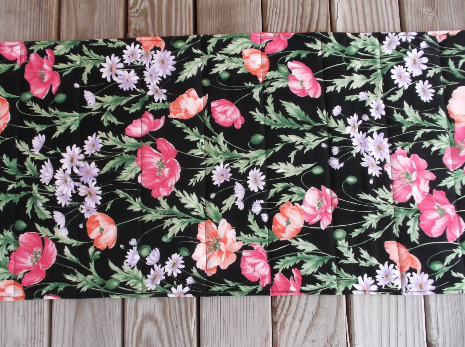 Poppies Table Runner Quilted Fabric Runner Handmade Table - Etsy