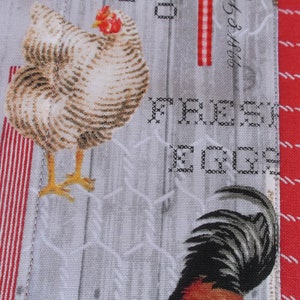 Poultry Handmade Placemats, Quilted Cotton Rooster Placemats, Farm ...