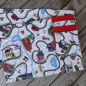 Childs Town Placemats, Quilted Fabric Placemats, Handmade Placemats ...