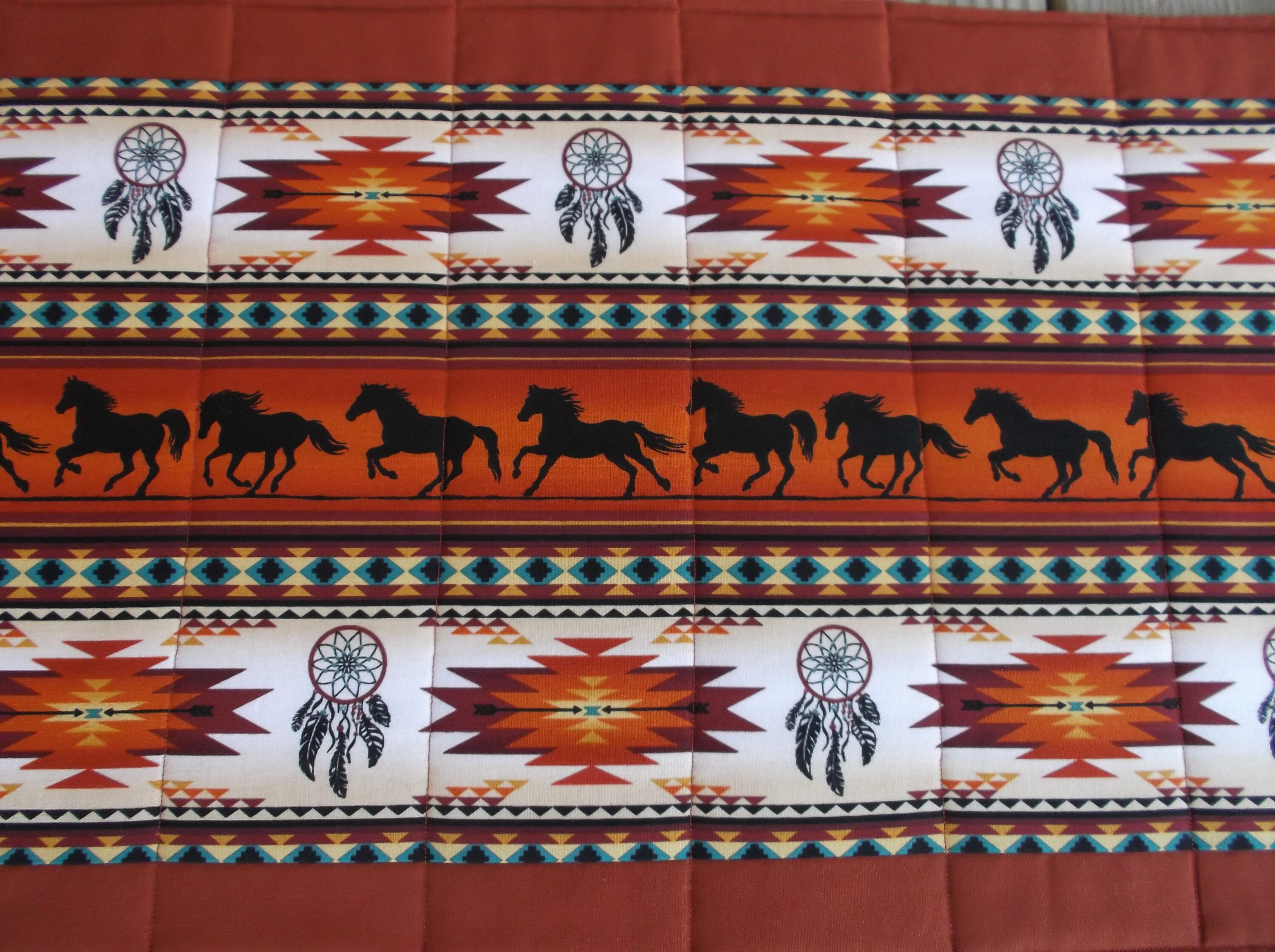 Running Horse Table Runner Quilted Table Runner, Fabric Table Runner ...
