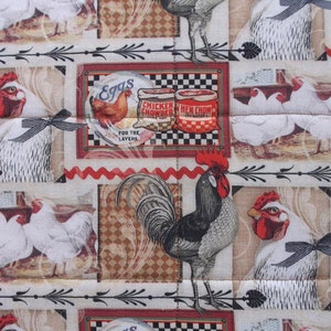 Scratch Chicken Quilted Cotton Placemats, Rooster Lover Table Decor ...